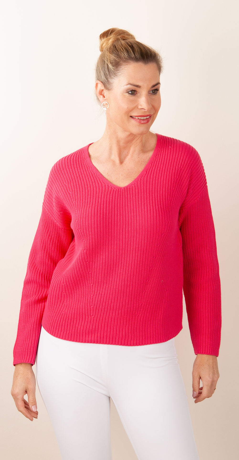 CANDY Designer Strickpullover in Korallrot | myElisa.com – myElisa GmbH