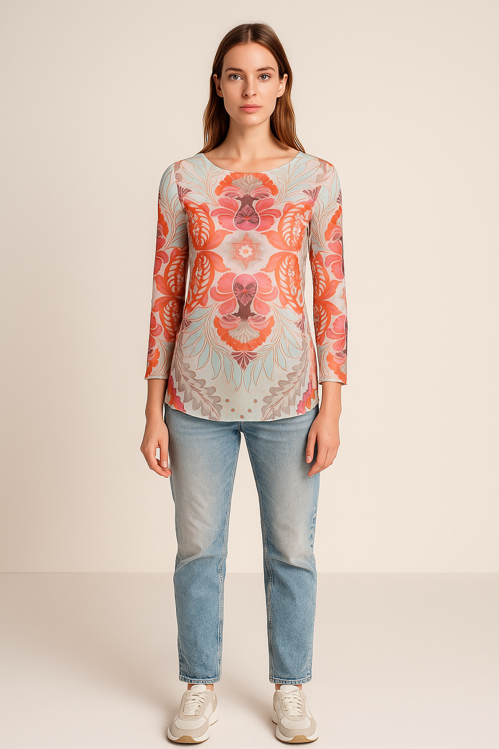 Grace Shirt Weiß Multicolor – Semitransparent | myElisa.com – myElisa GmbH